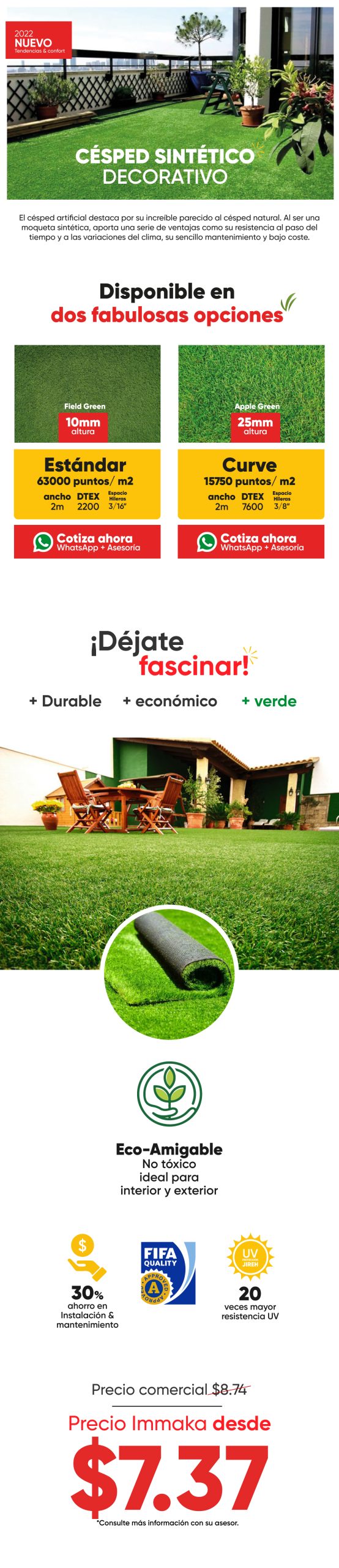 Césped Sintético Decorativo - Importadora Immaka Guayaquil Inmaconsa