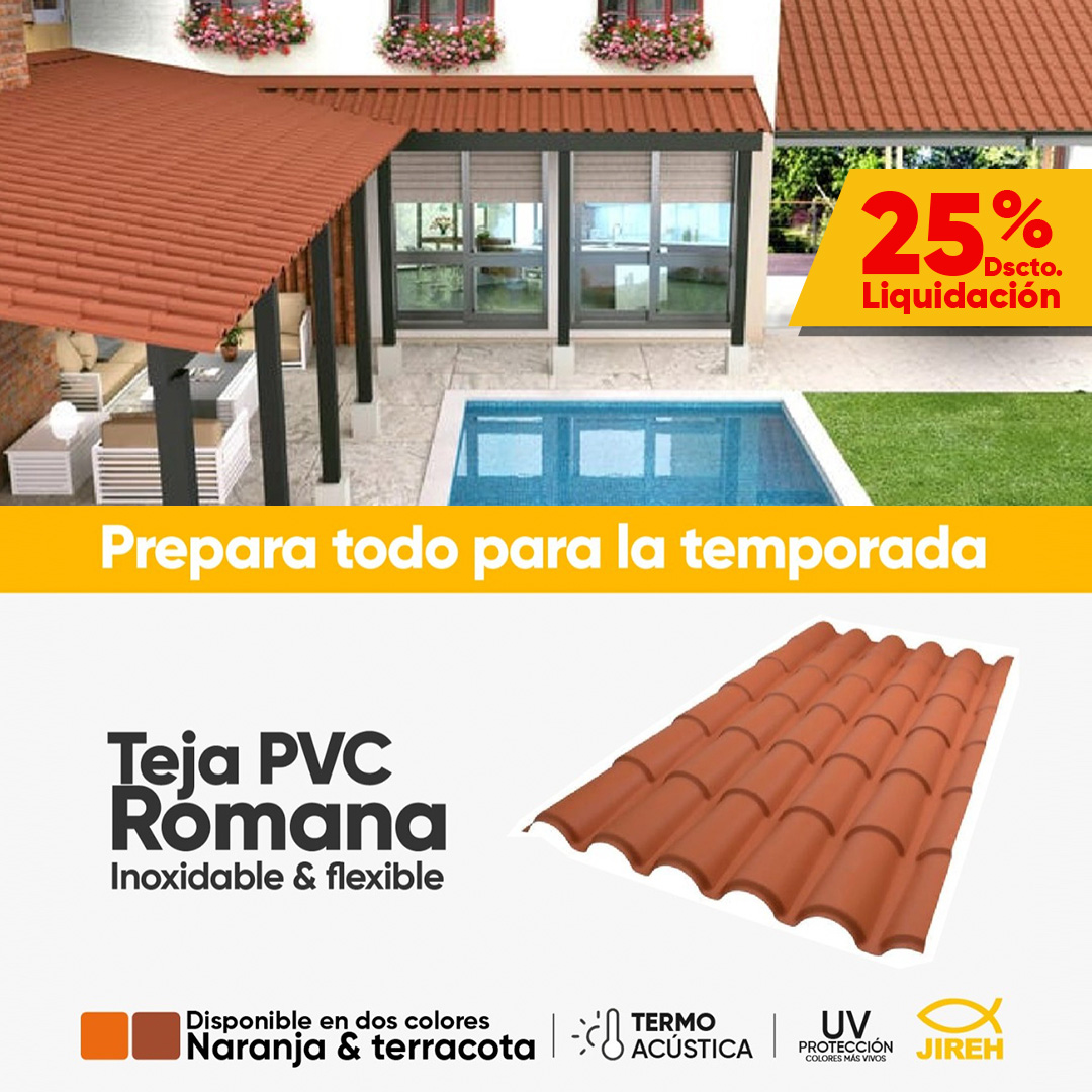 Tejas PVC ROMA - Acabados Coloniales, Importadora Immaka Ecuador