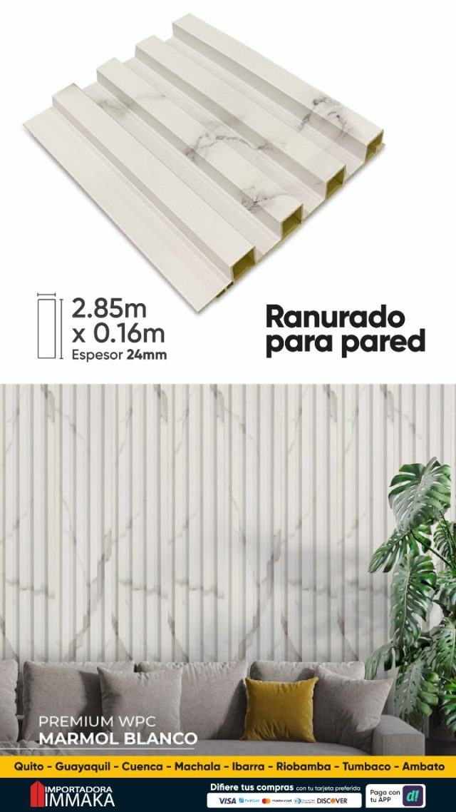 Panel Ranurado WPC Lambrín para Interiores | Importadora Immaka Ecuador
